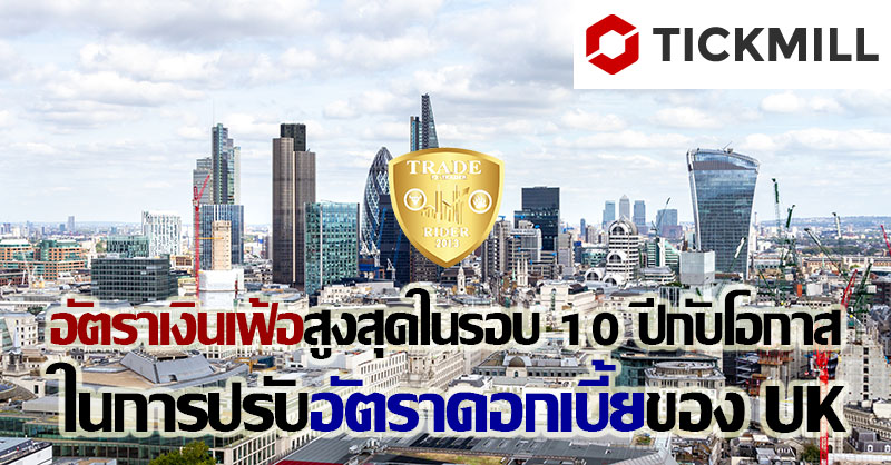 อัตราเงินเฟ้อสูงสุดในรอบ 10 ปีกับโอกาสในการปรับอัตราดอกเบี้ยของ UK - Traderider