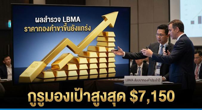 ผลสำรวจ LBMA ชี้ราคาทองคำปีนี้ขาขึ้นยังแกร่ง กูรูมองเป้าสูงสุด $7,150 ...